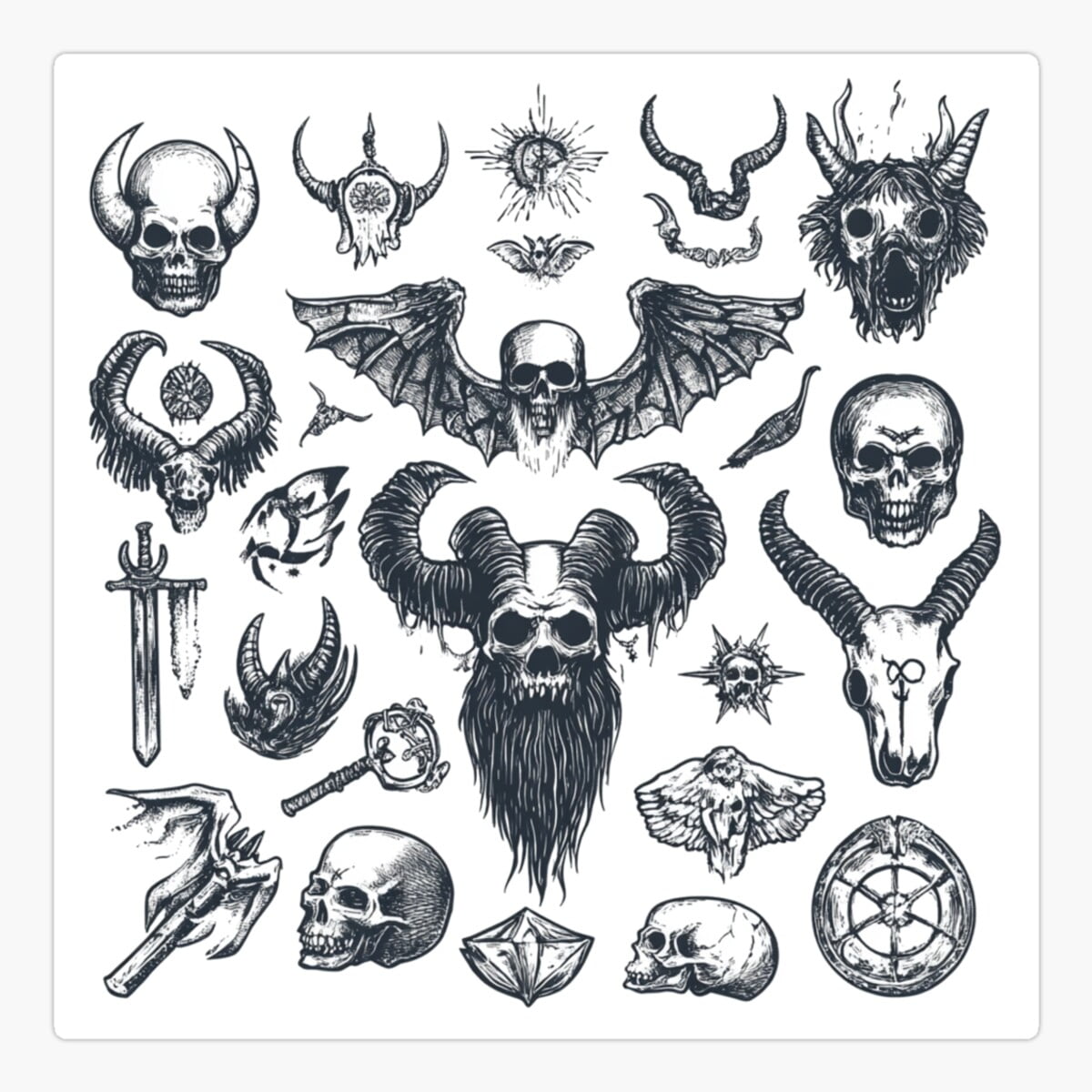 Maneki Grim Reverence: Skull Art Or The Dark Soul Er, Phone Decal Water ...