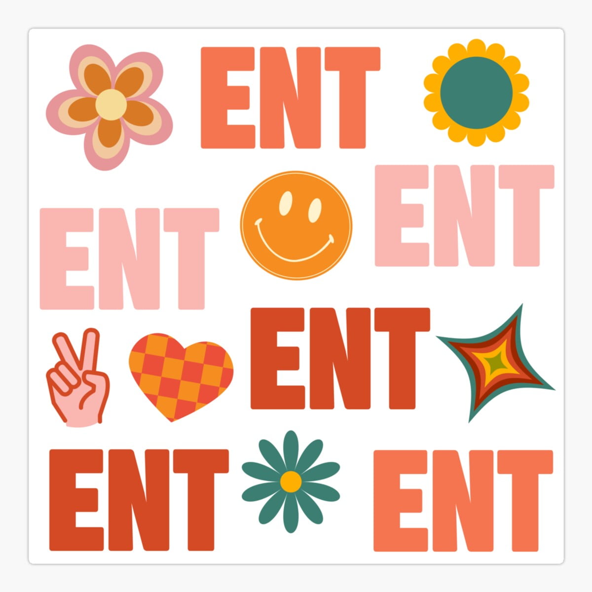 Maneki Groovy Ent Pink And Orange Er, Phone Decal Water Bottle Stickers ...