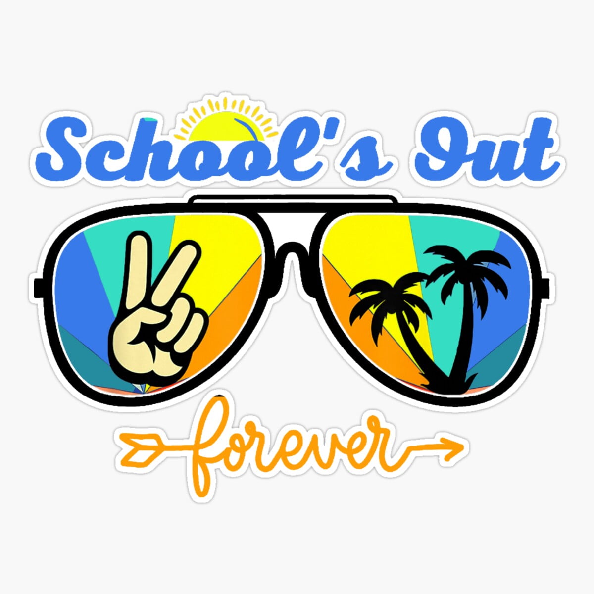 Maneki Groovy Schools Out Forever Retired Teacher Er, Phone Decal Water ...