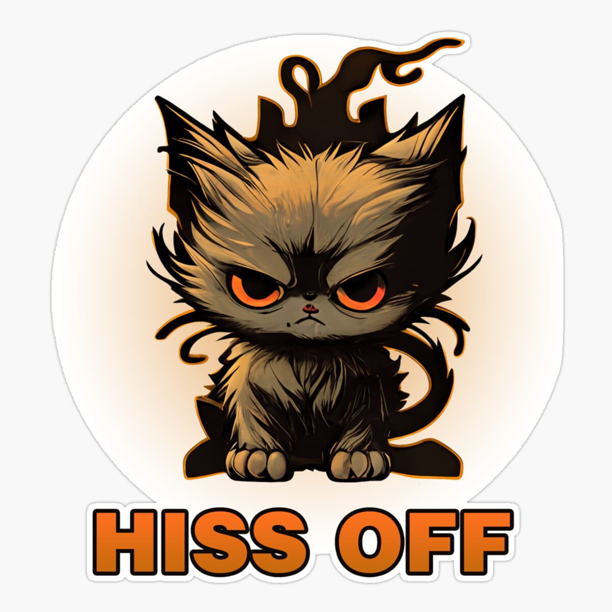 Maneki Grumpy Cat'S Warning - Hiss O! Sticker, Phone Decal Water Bottle ...