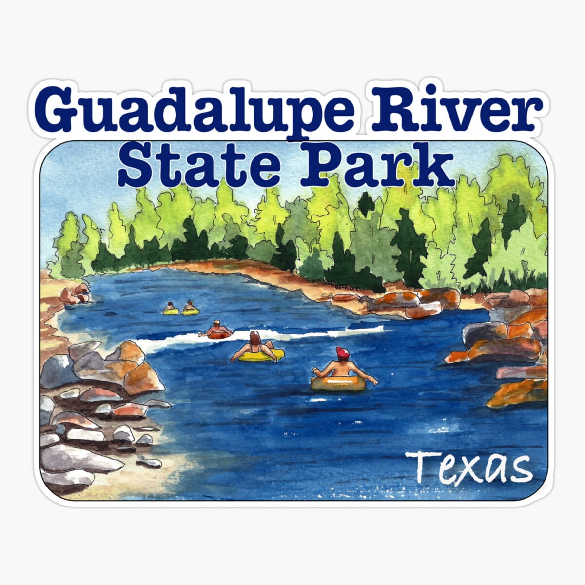 Maneki Guadalupe River State Park Texas Sticker, Phone Decal Water ...