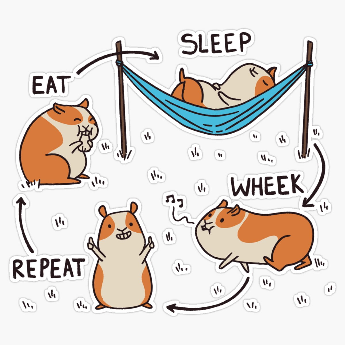 Maneki Guinea Pig Hamster Er, Phone Decal Water Bottle Stickers Car ...