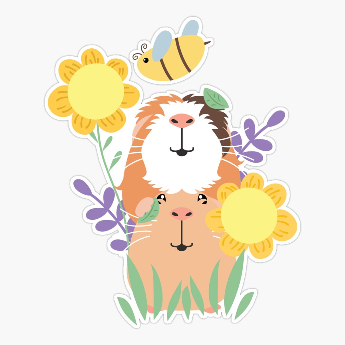 Maneki Guinea Pigs Playing In The Sunshine Er, Phone Decal Water Bottle ...