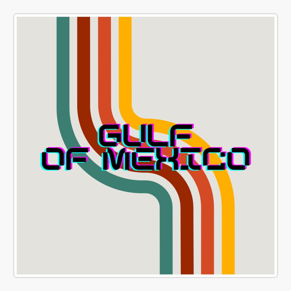 Maneki Gul O Mexico - Retro Style Design Sticker, Phone Decal Water ...