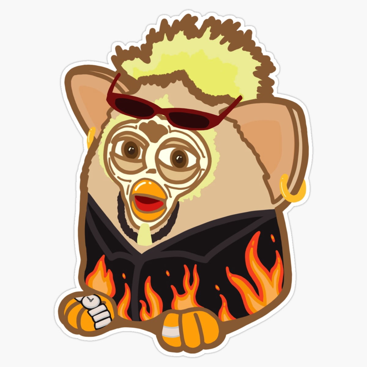 Maneki Guy Fieri Furby Er, Phone Decal Water Bottle Stickers Car Decals ...