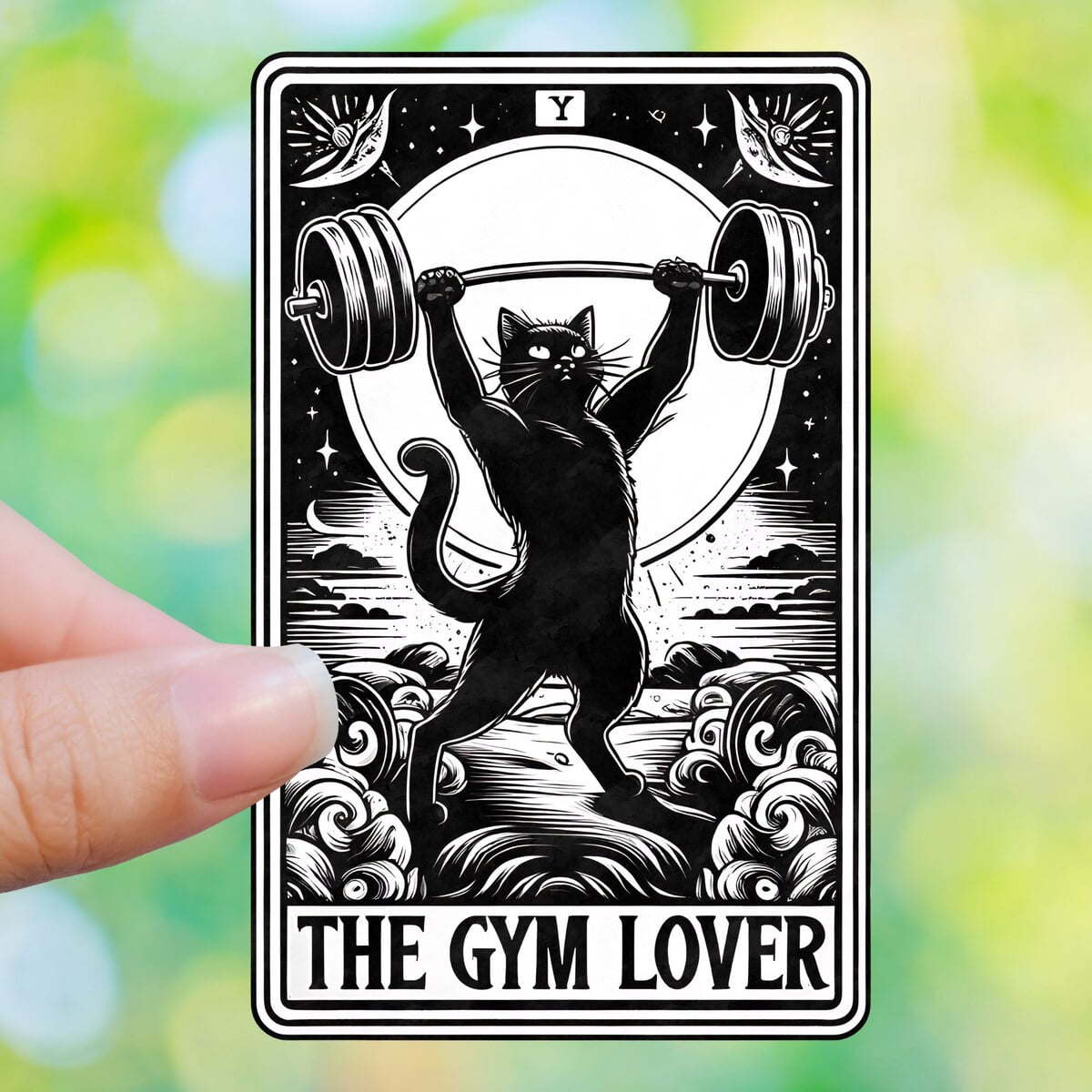 Maneki The Gym Lover Sticker Tarot Sticker Cat Sticker Fantasy Sticker ...