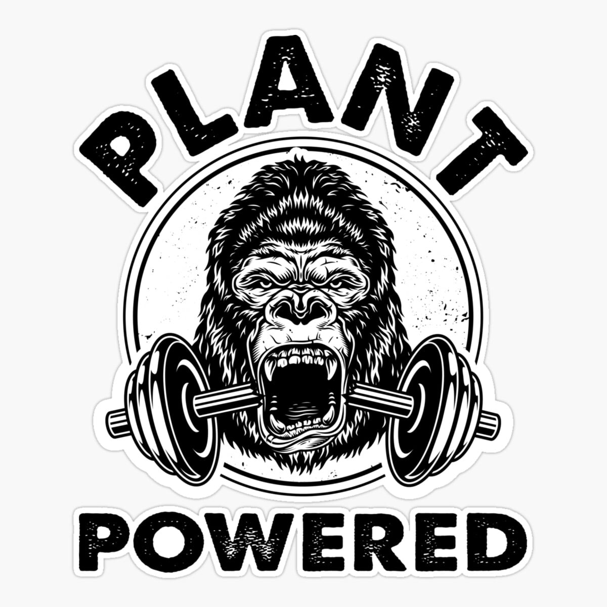 Maneki Gym Plant Powered Workout Vegan Sticker, Phone Decal Water ...