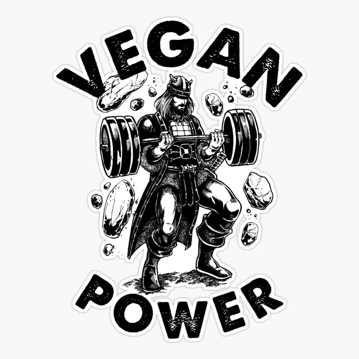 Maneki Gym Workout Plant Powered Sticker, Phone Decal Water Bottle ...