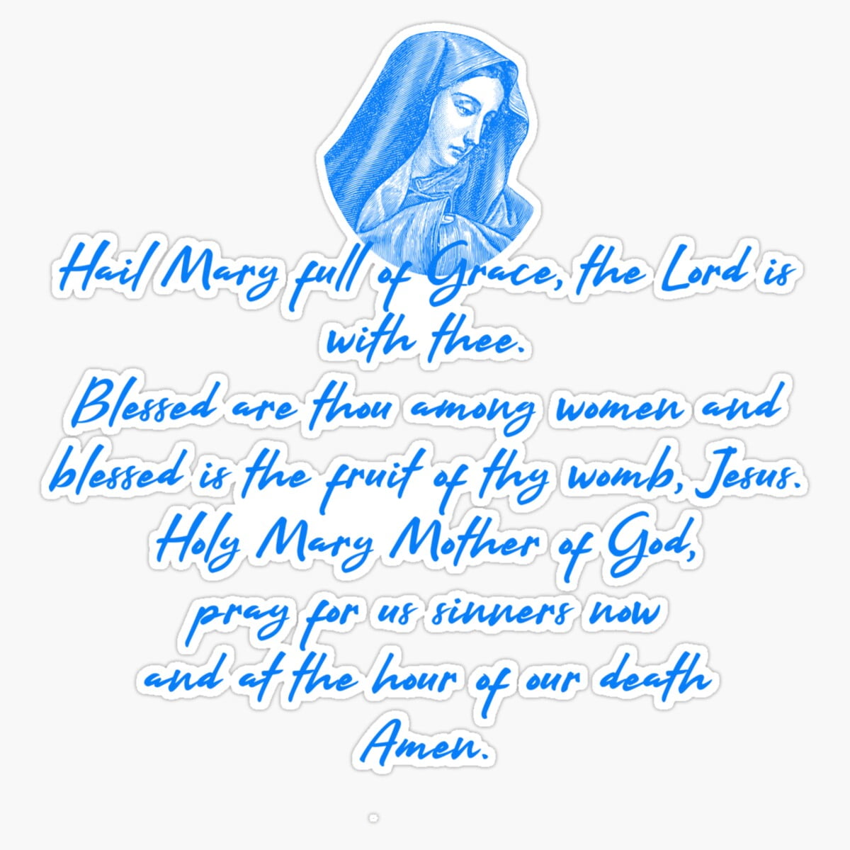 Maneki Hail Mary Prayer Design Er, Phone Decal Water Bottle Stickers ...