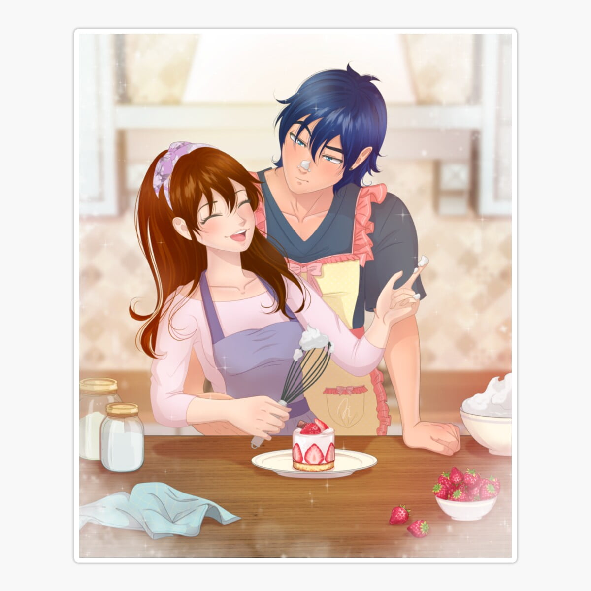 Maneki Hailey & Justin Sticker, Phone Decal Water Bottle Stickers Car ...