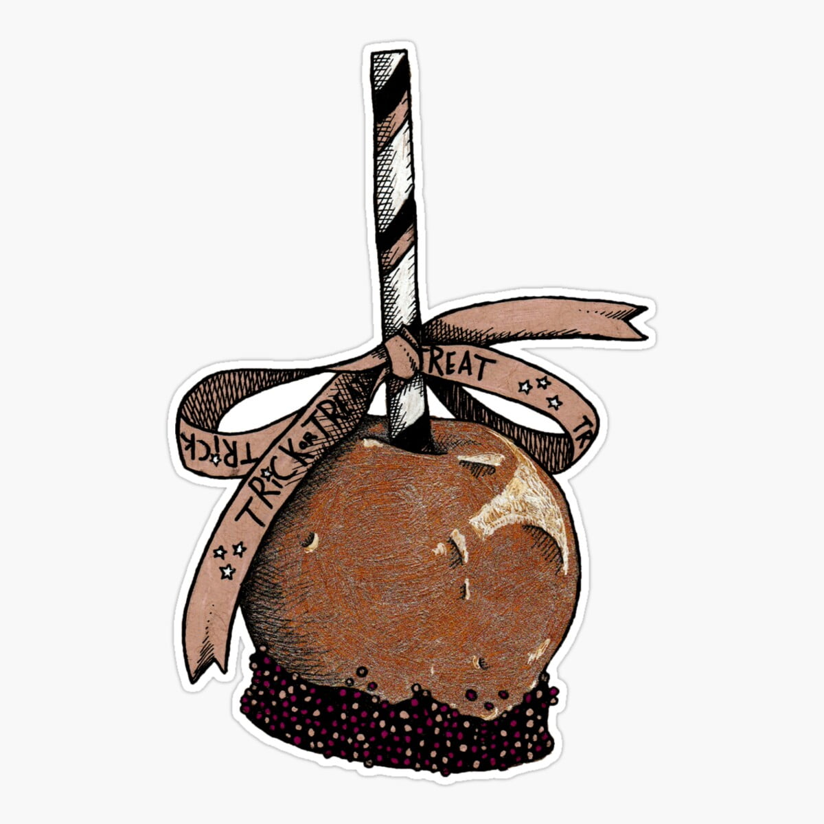 Maneki Halloween Caramel Apple Er, Phone Decal Water Bottle Stickers ...