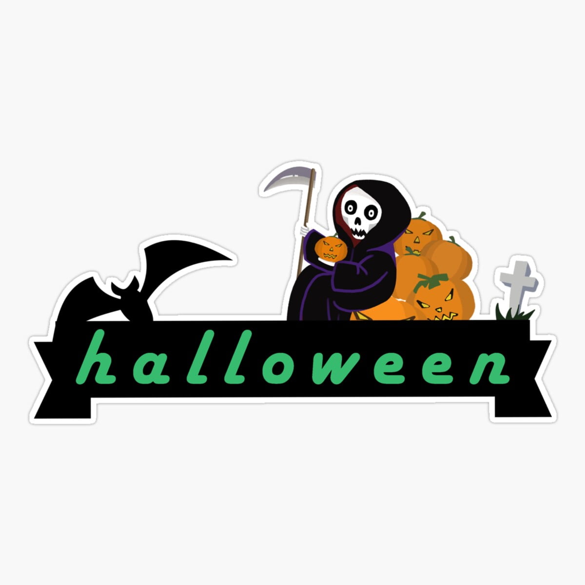 Maneki Halloween Scary Evil Pumpkin Unny Pumpkin Head Sticker, Phone ...