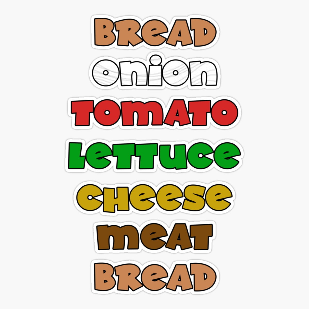 Maneki Hamburguer Recipe Sticker, Phone Decal Water Bottle Stickers Car ...