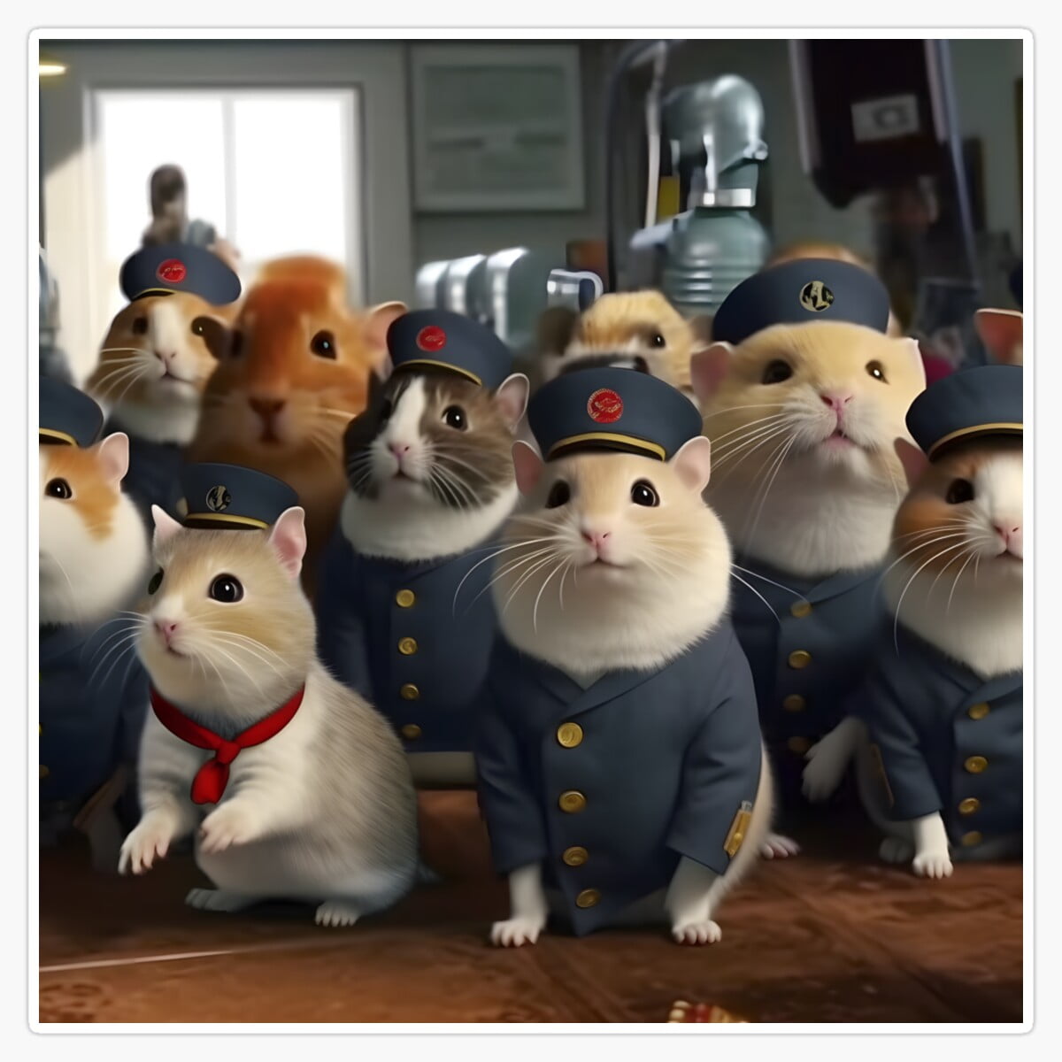 Maneki Hamster Army Er, Phone Decal Water Bottle Stickers Car Decals ...