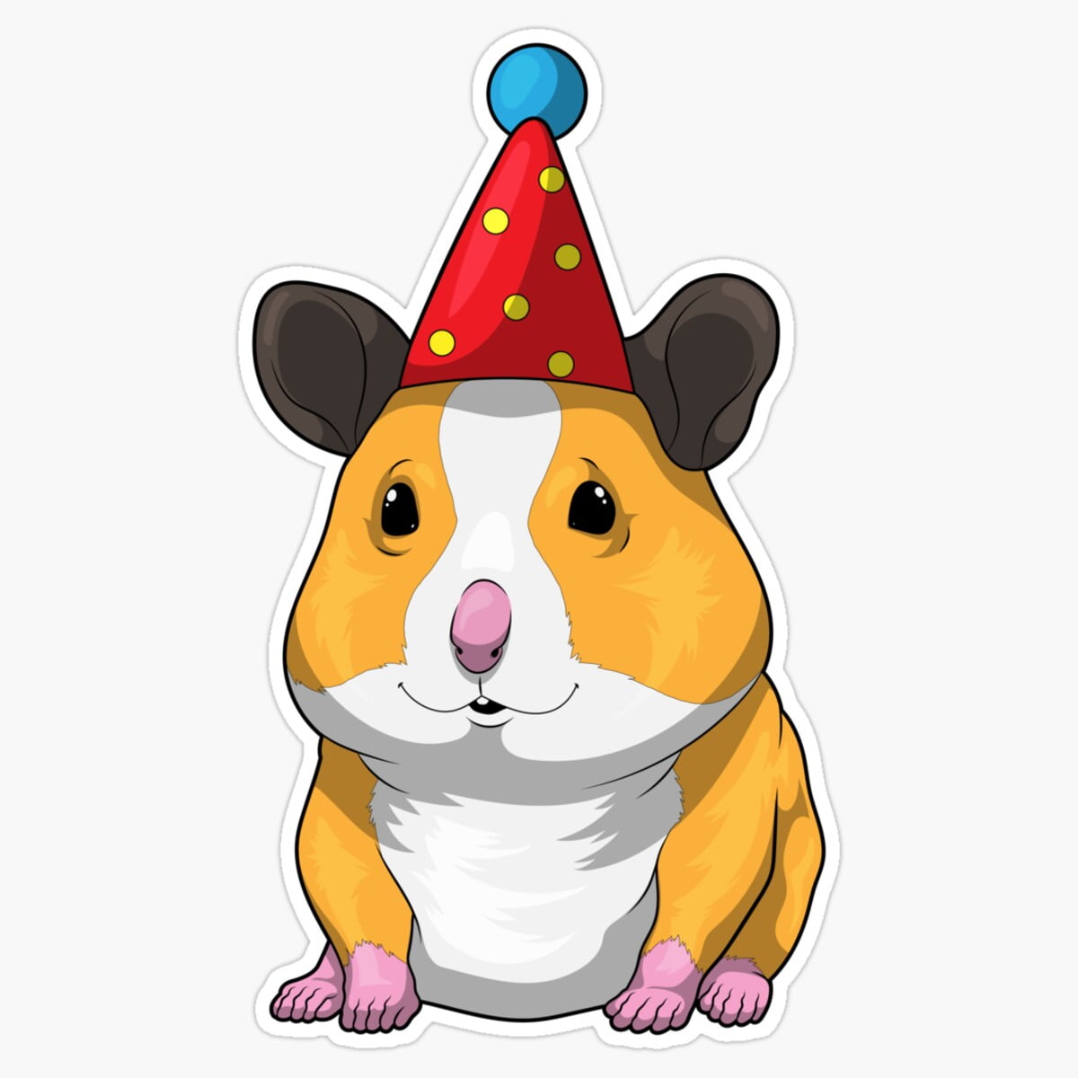 Maneki Hamster Birthday Party Hat Er, Phone Decal Water Bottle Stickers ...