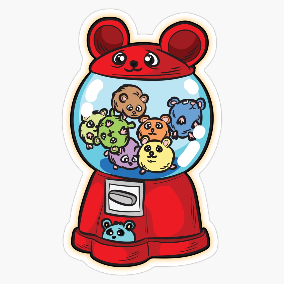 Maneki Hamster Bubble Gum Machine Er, Phone Decal Water Bottle Stickers ...