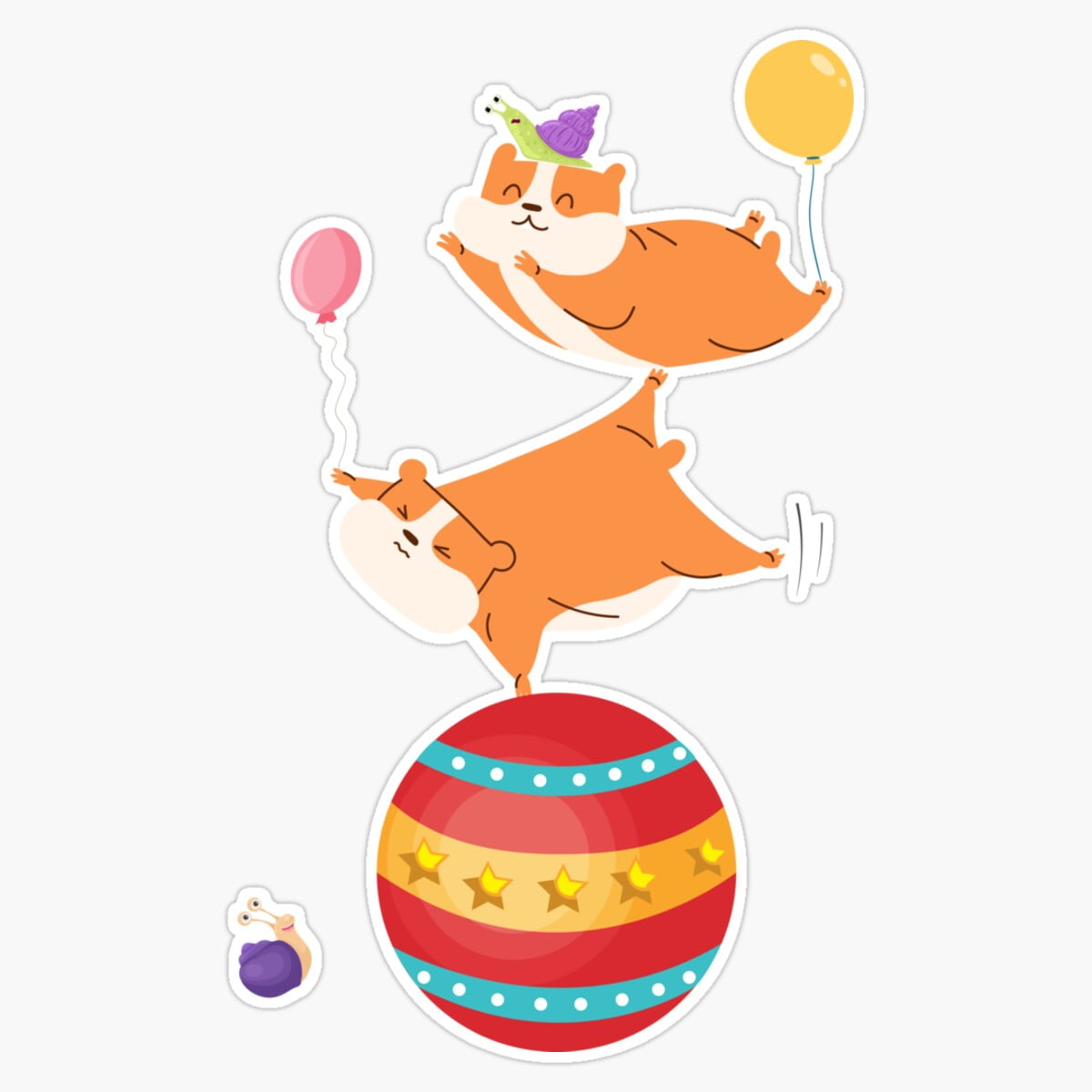 Maneki Hamster Circus And Cute Snails Er, Phone Decal Water Bottle ...