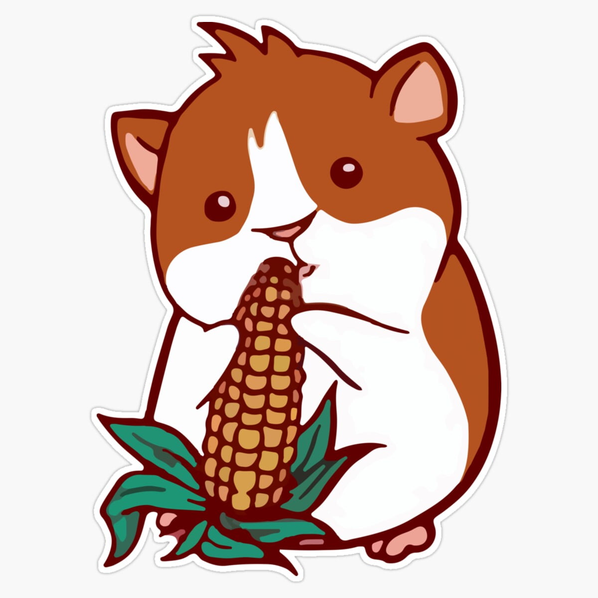 Maneki Hamster Eating Corn Er, Phone Decal Water Bottle Stickers Car ...