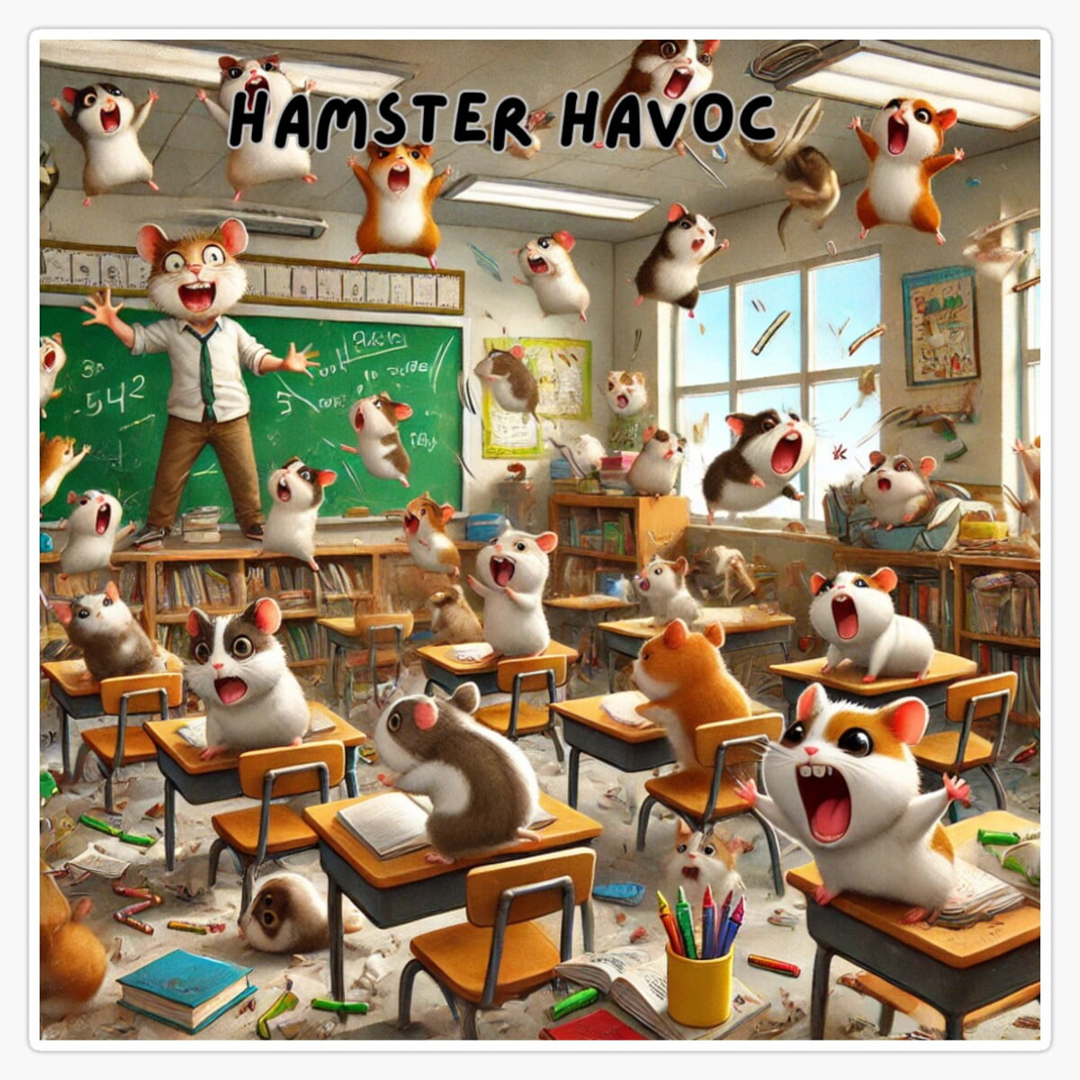 Maneki Hamster Havoc Er, Phone Decal Water Bottle Stickers Car Decals ...