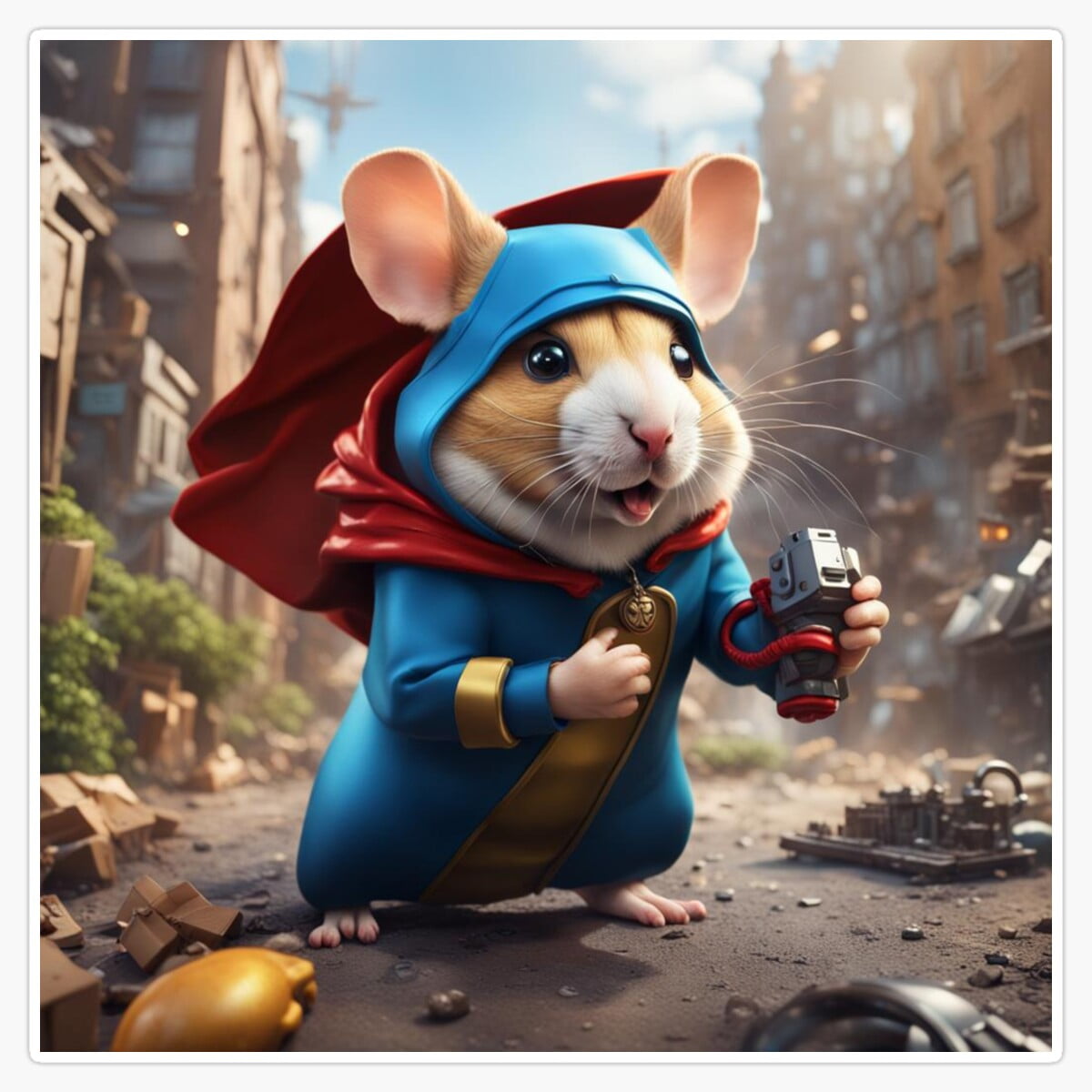 Maneki Hamster Hero: Tiny Avenger With A Big Heart Er, Phone Decal ...