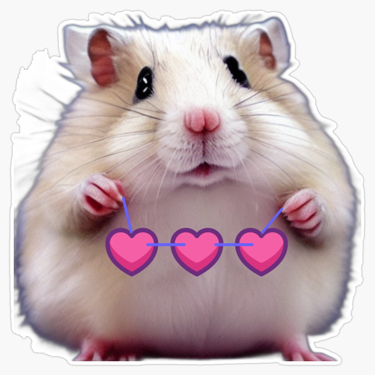 Maneki Hamster Holding A Heart Beautiful Artwork Design Er, Phone Decal ...