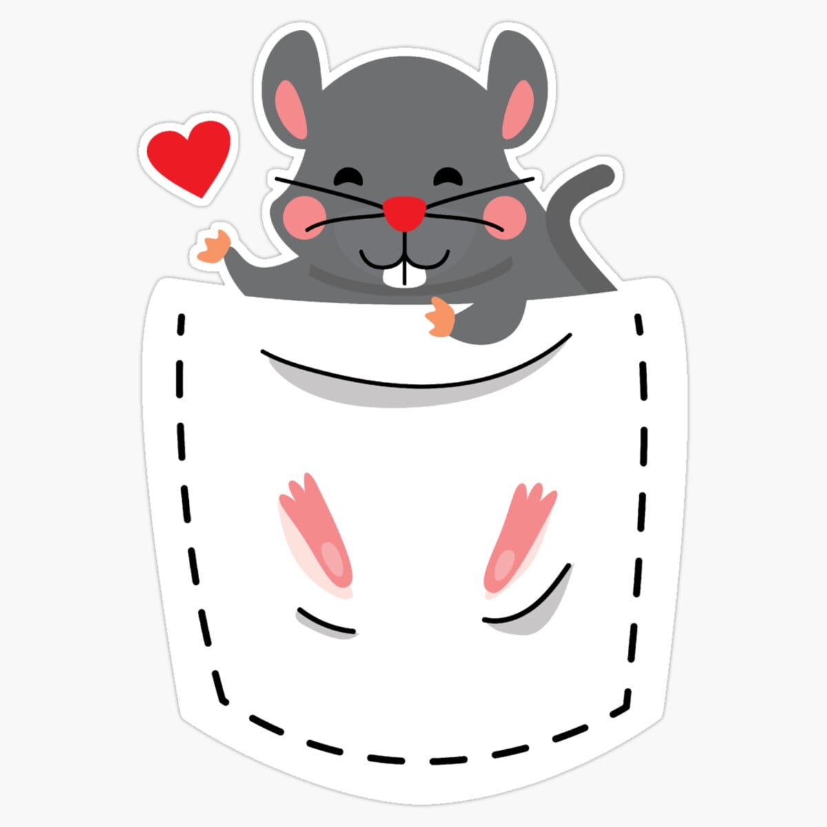 Maneki Hamster In Breast Pocket - Cute Rodent Er, Phone Decal Water ...