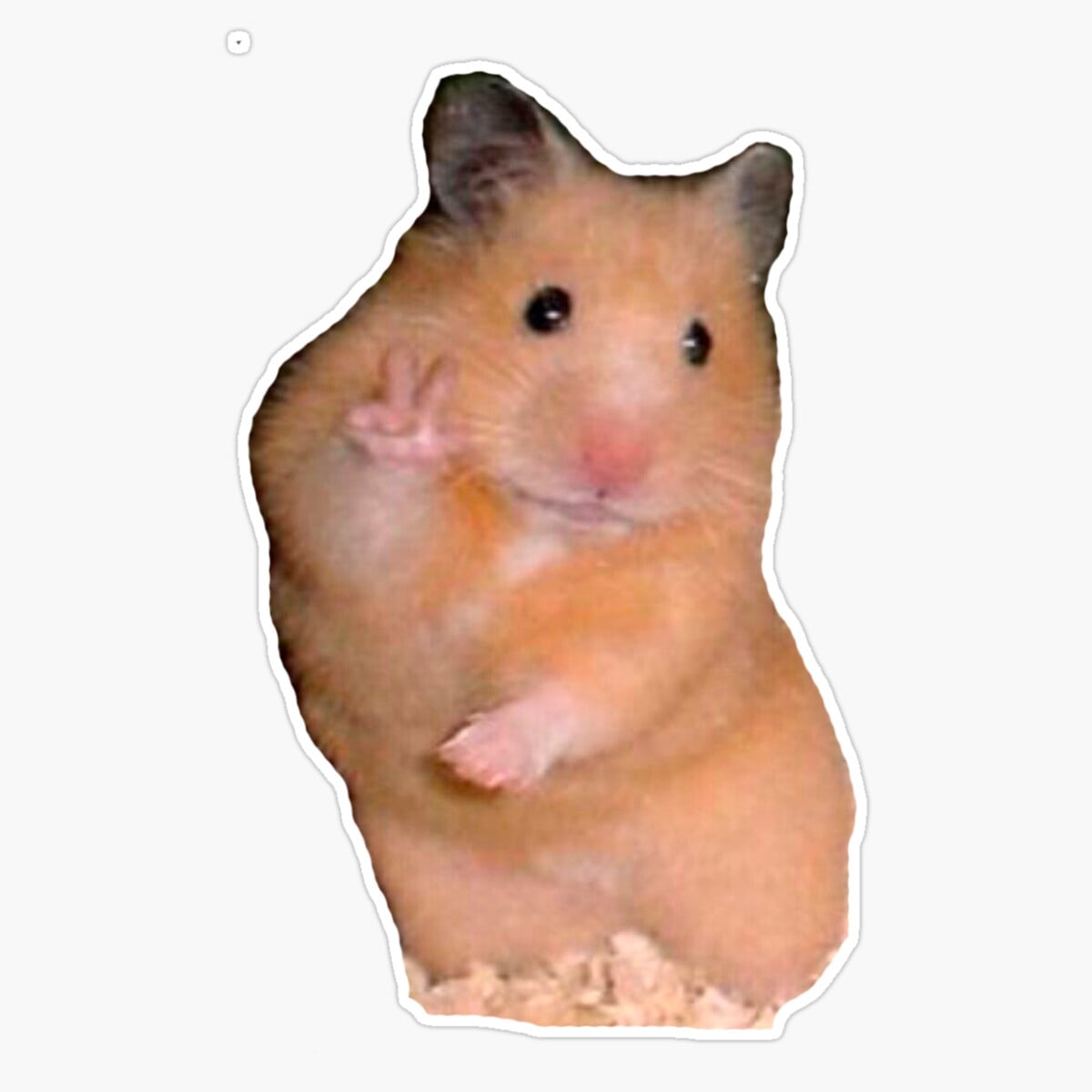 Maneki Hamster Peace Sign Er, Phone Decal Water Bottle Stickers Car ...