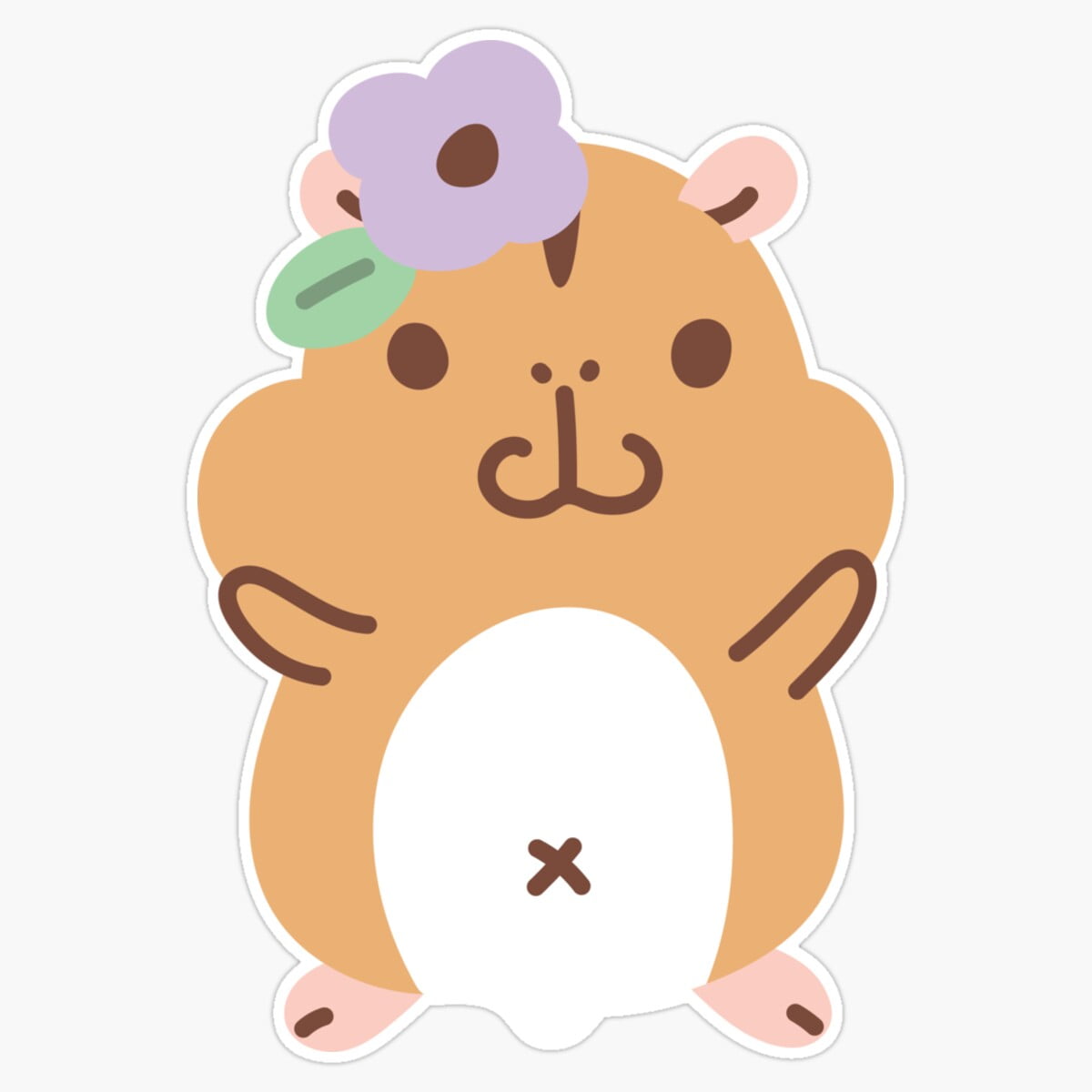 Maneki Hamsters And Flowers Pattern Er, Phone Decal Water Bottle Stickers Car Decals, Funny ...