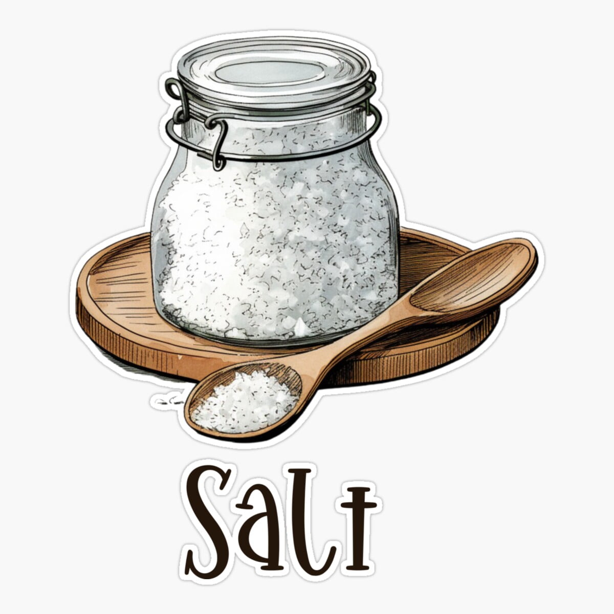 Maneki Hand Drawn Illustration O Salt Sticker, Phone Decal Water Bottle ...