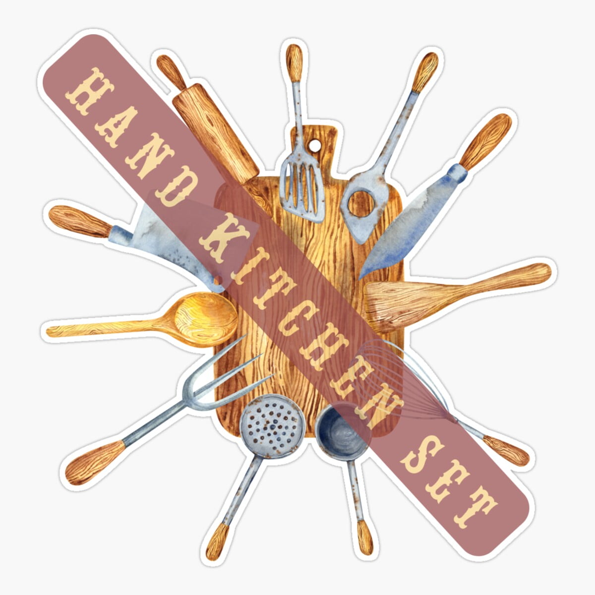 Maneki Hand Kitchen Set. Unny Git Or Cooking Enthusiasts Sticker, Phone ...