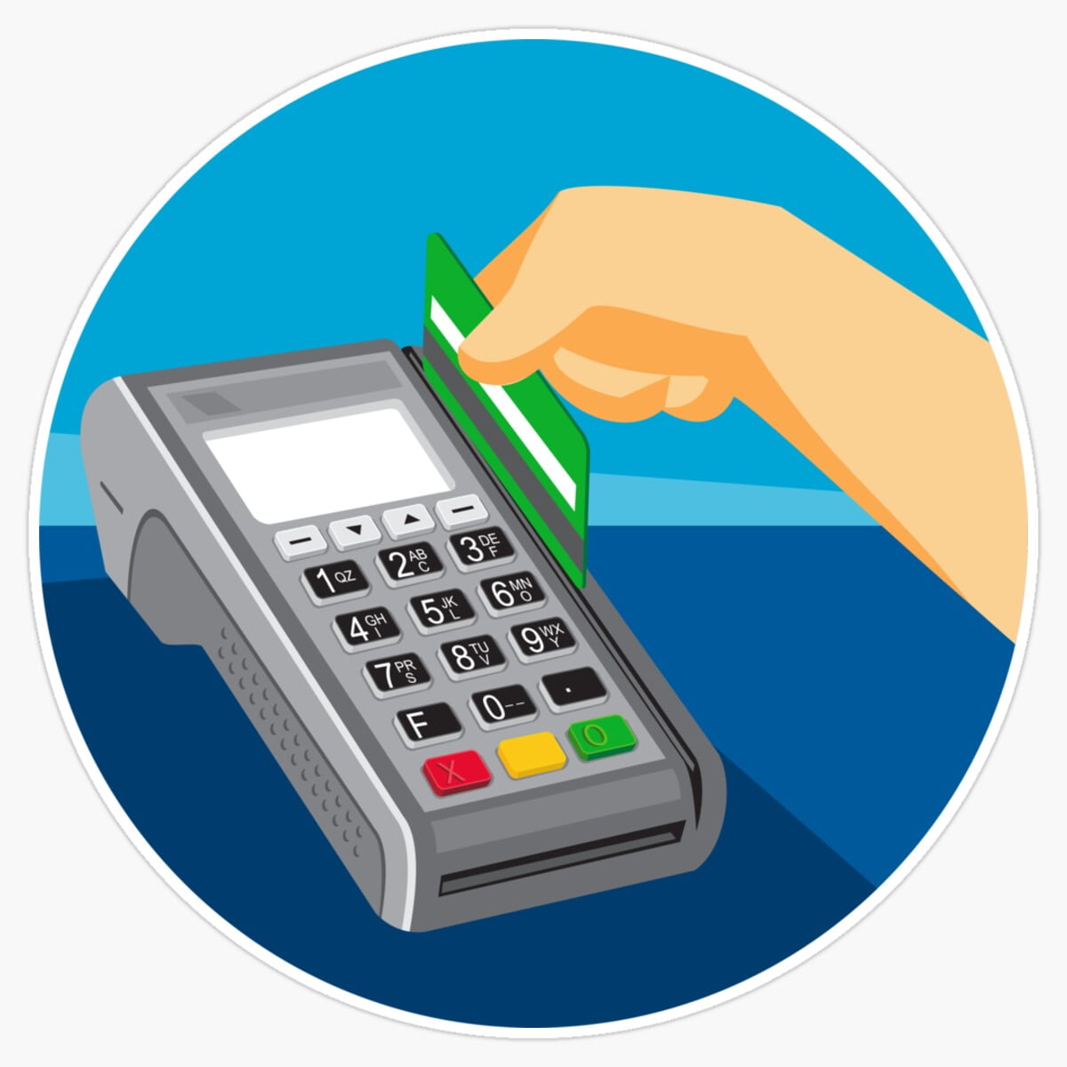 Maneki Hand Swiping Credit Card On Pos Terminal Retro Er, Phone Decal ...