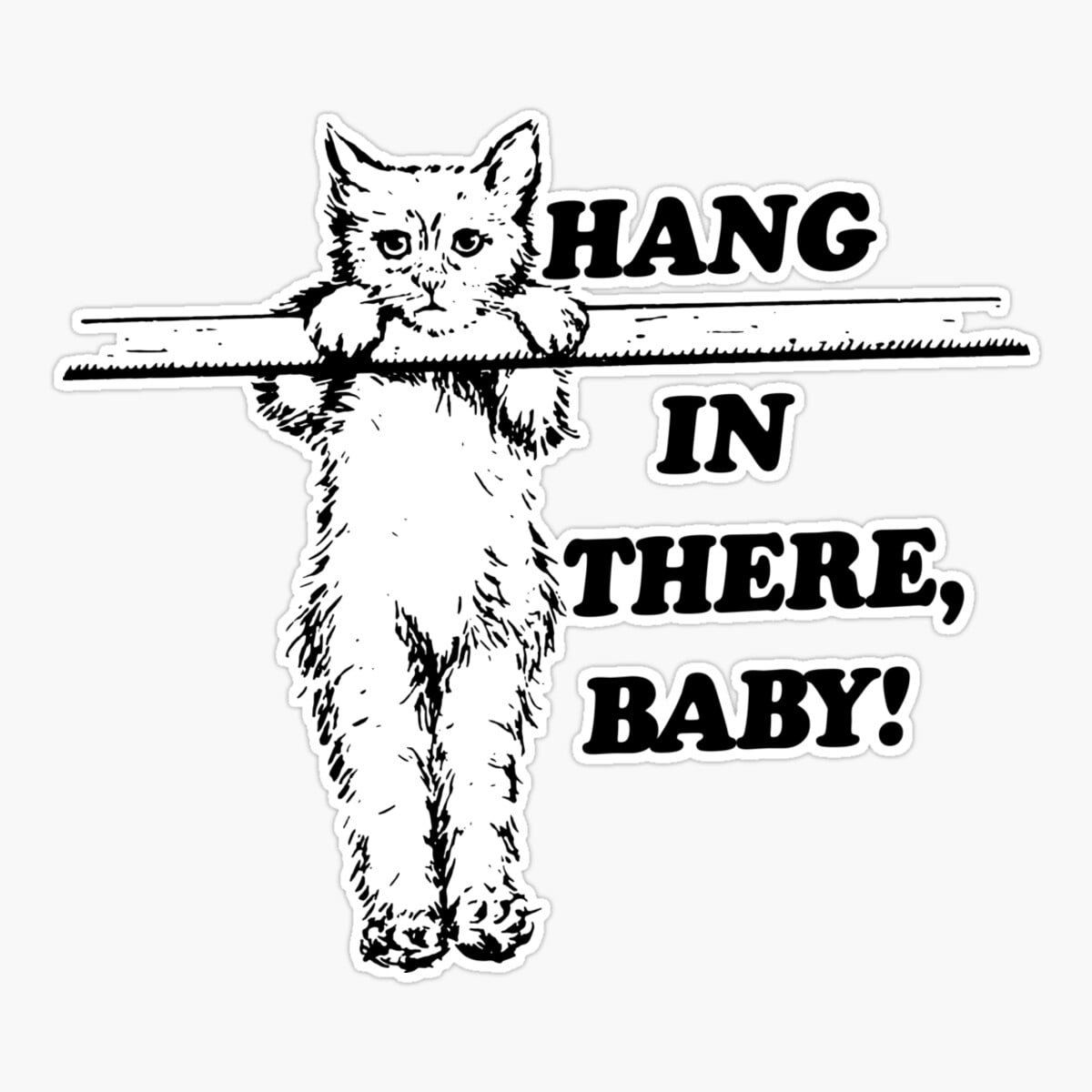 Maneki Hang In There Baby Sticker, Phone Decal Water Bottle Stickers ...