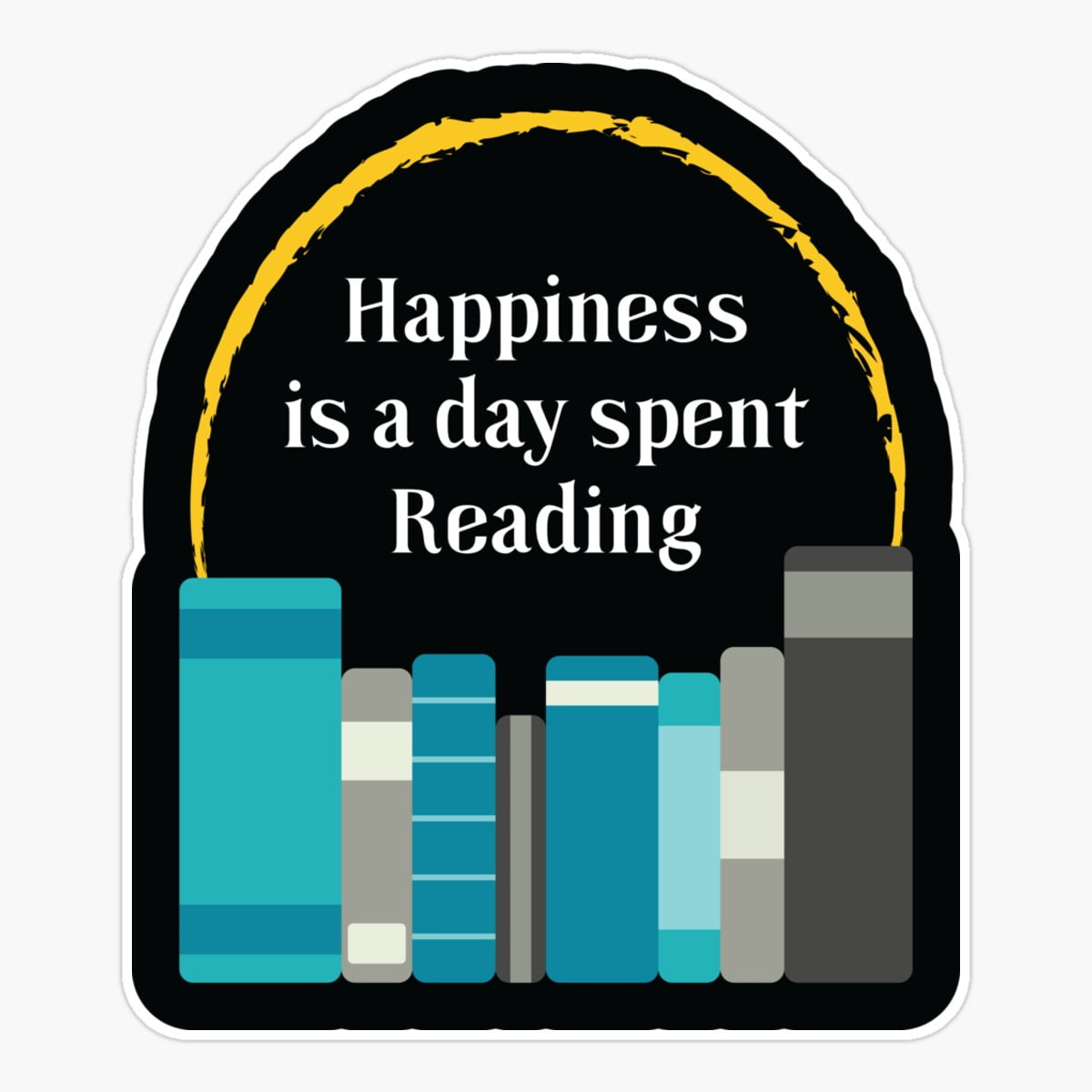 Maneki Happiness Is A Day Spent Reading | Turquoise Grey | Black ...