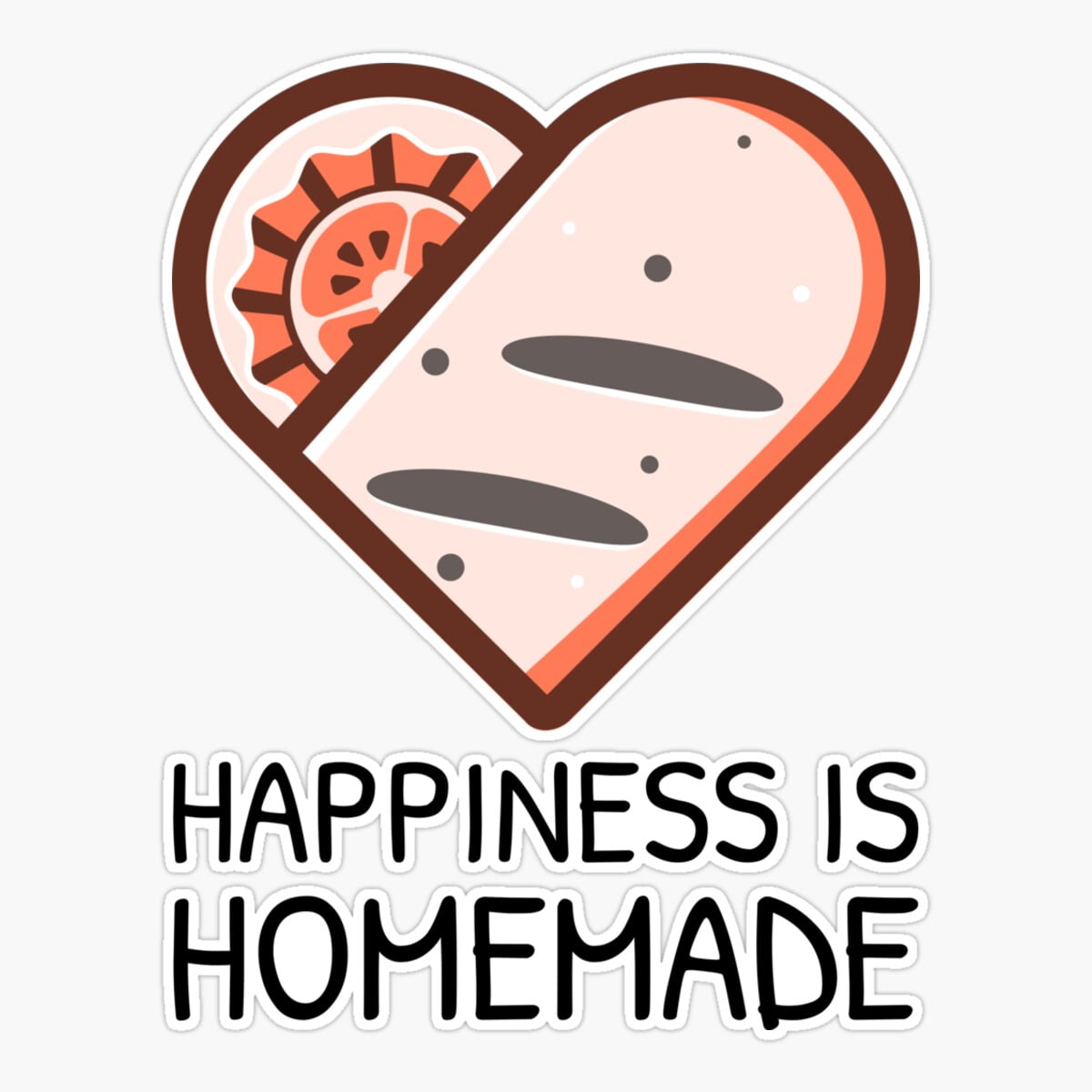 Maneki Happiness Is Homemade Bread Tomato Heart Sticker, Phone Decal ...