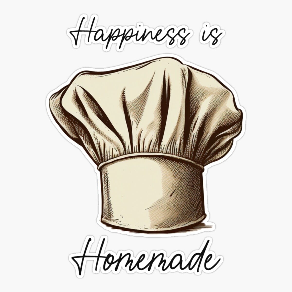 Maneki Happiness Is Homemade Che'S Hat Sticker, Phone Decal Water ...