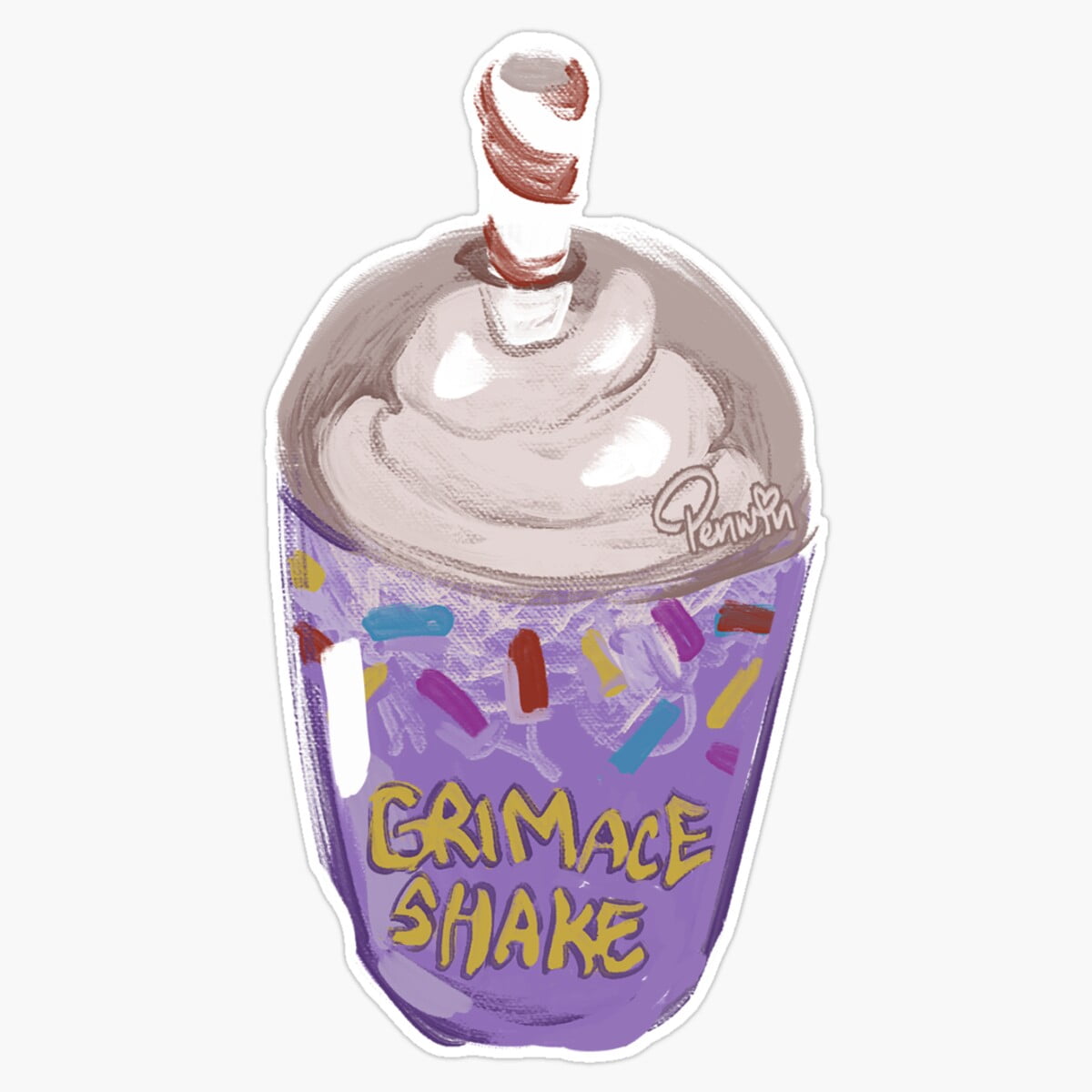 Maneki Happy Birthday Grimace Shake Er, Phone Decal Water Bottle ...