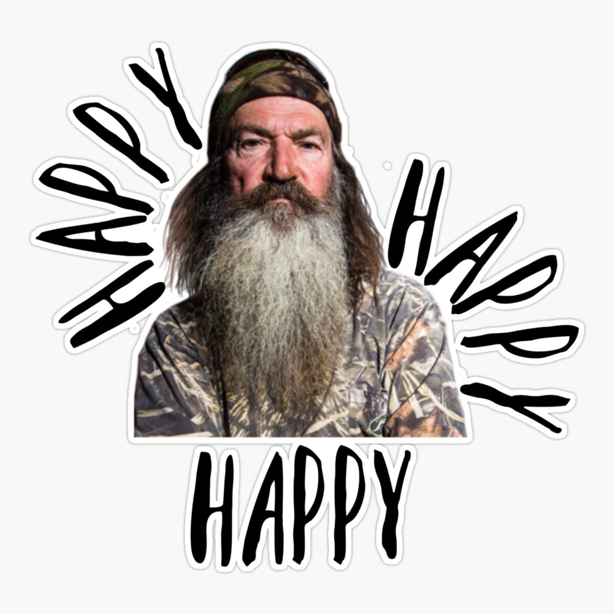 Maneki Happy Happy Happy Duck Dynasty Phil Robertson Er, Phone Decal ...