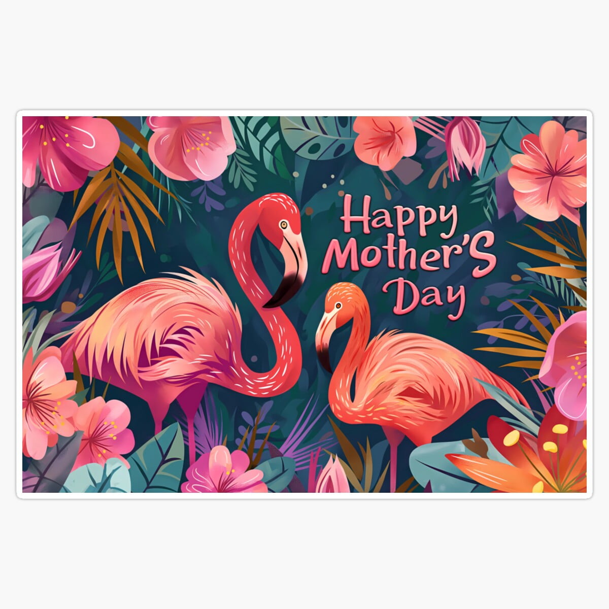 Maneki Happy Mother'S Day Flamingo Er, Phone Decal Water Bottle ...