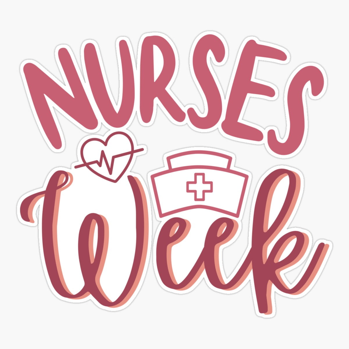 Maneki Happy Nurses Week | Nurse Typographic | Nursing Appreciation ...