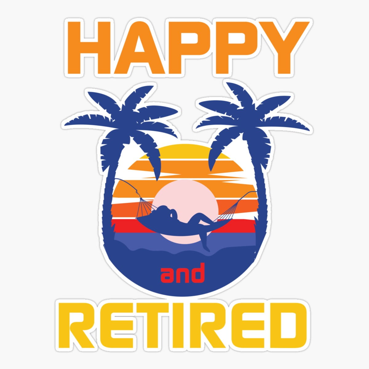 Maneki Happy Retirement Er, Phone Decal Water Bottle Stickers Car ...