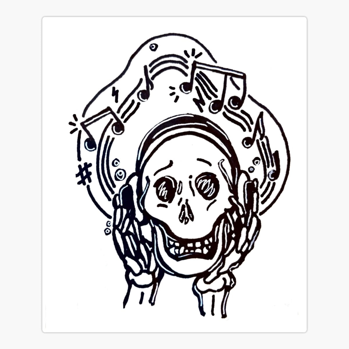 Maneki Happy Skelly Boi Er, Phone Decal Water Bottle Stickers Car ...