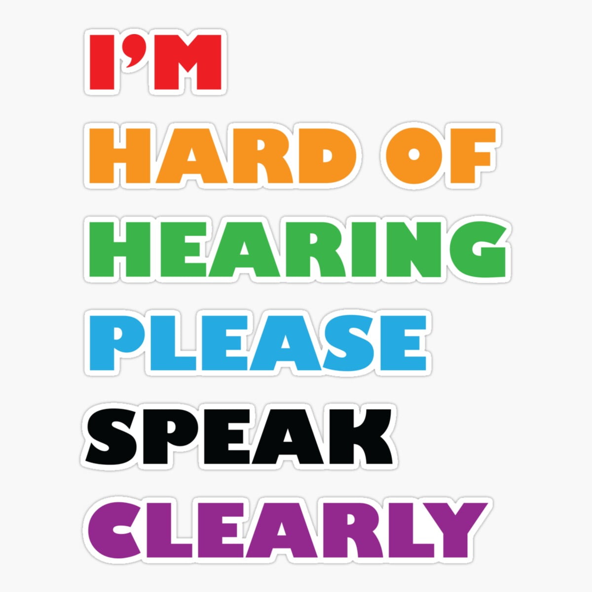 Maneki I'M Hard Of Hearing Please Speak Clearly, Hearding Impaired Hard ...
