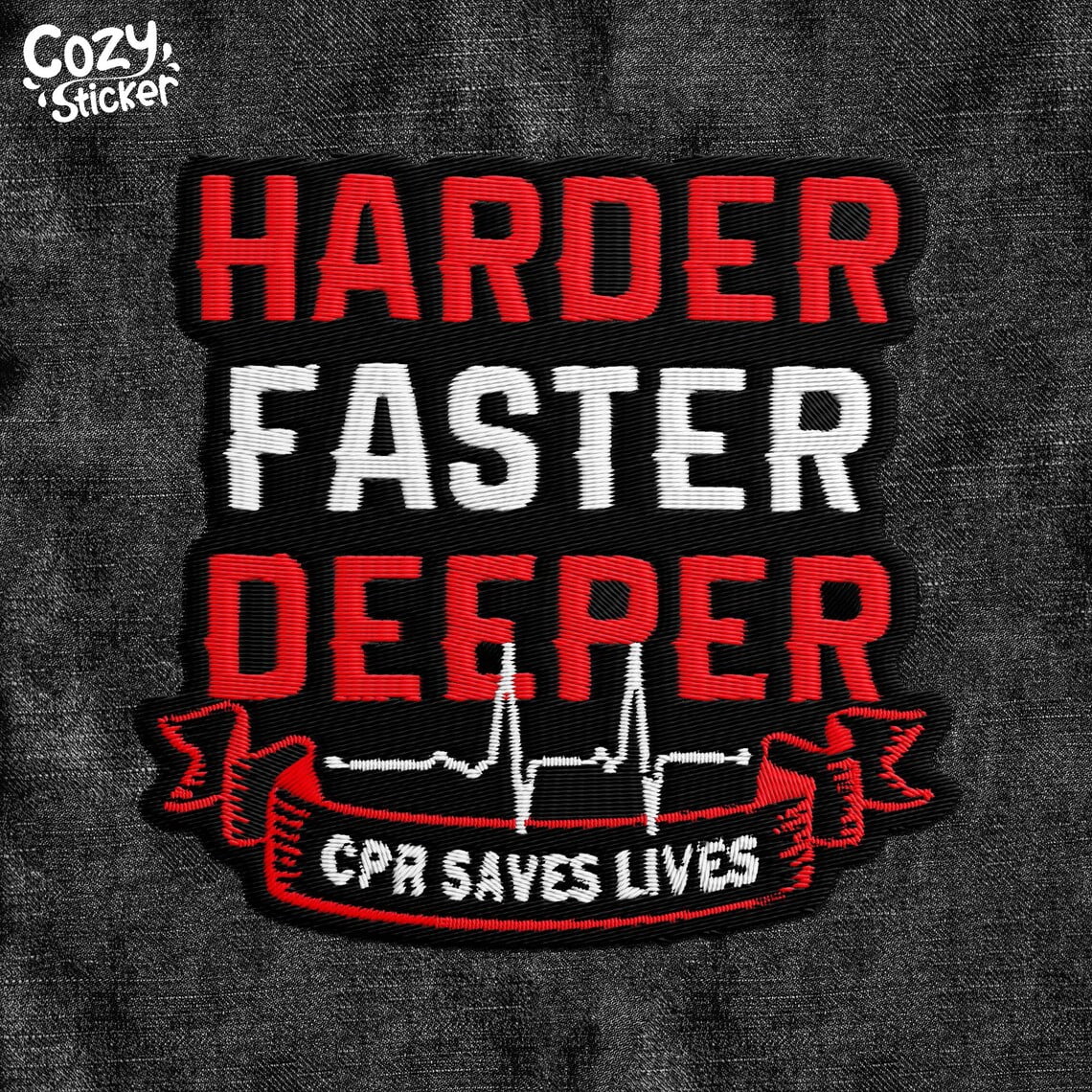 Maneki Harder Faster Cpr Saves Lives Patch Funny Emt Paramedic Medical ...