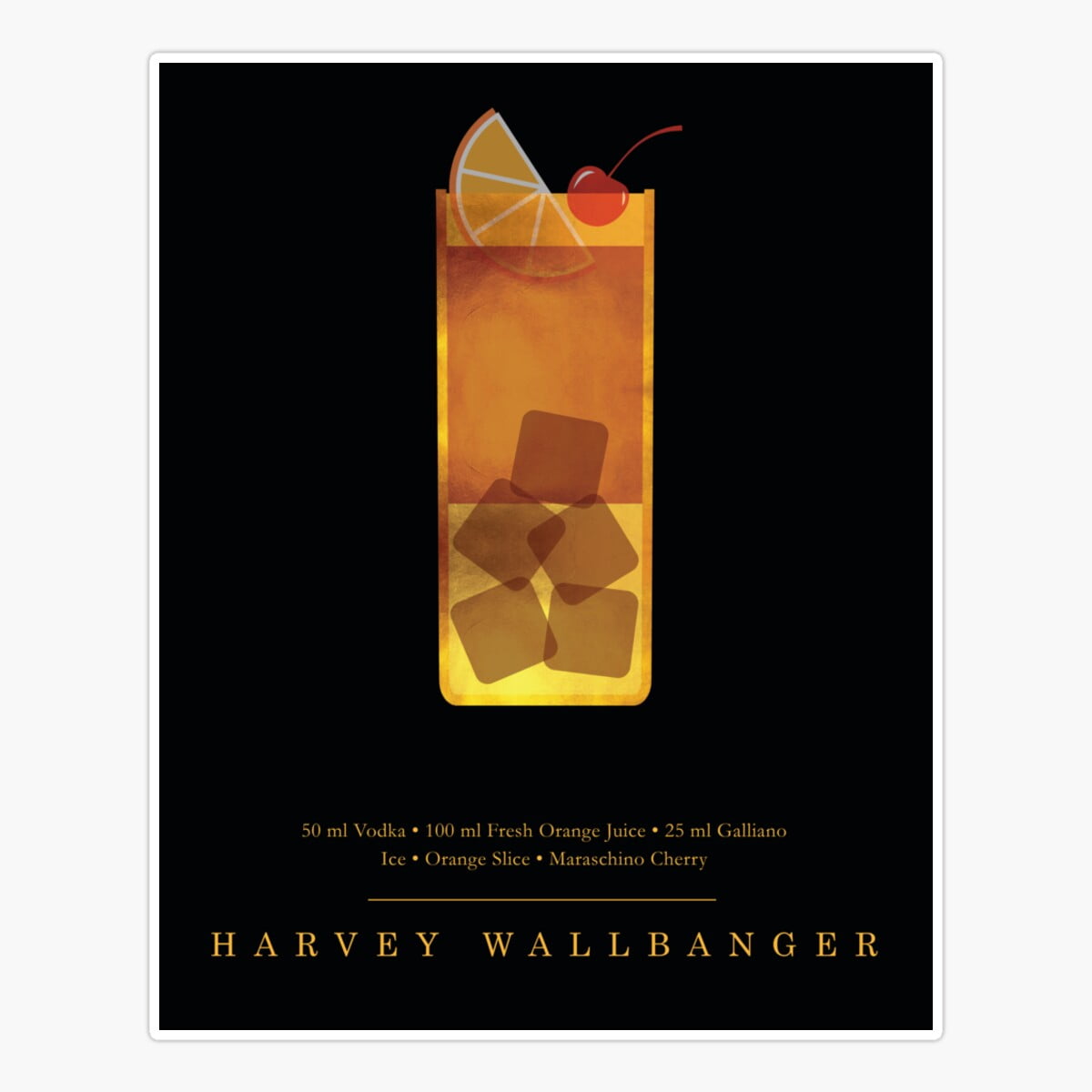 Maneki Harvey Wallbanger - Cocktail - Clic Cocktails Series - Black And Gold - Modern, Minimal ...