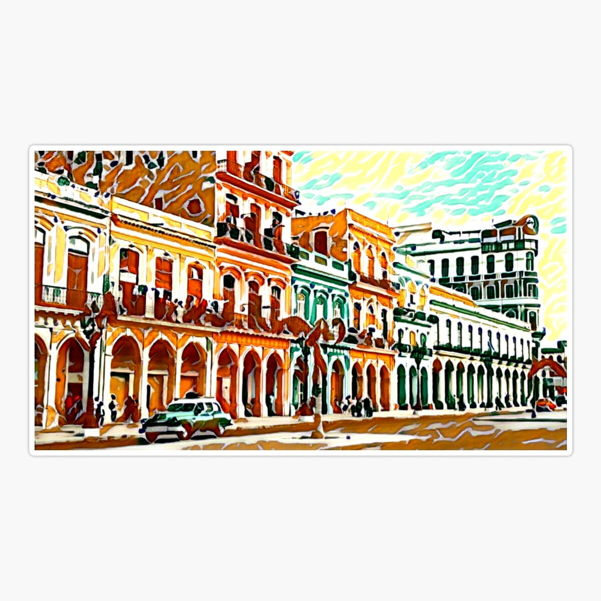 Maneki Havana, Cuba Sticker, Phone Decal Water Bottle Stickers Car ...