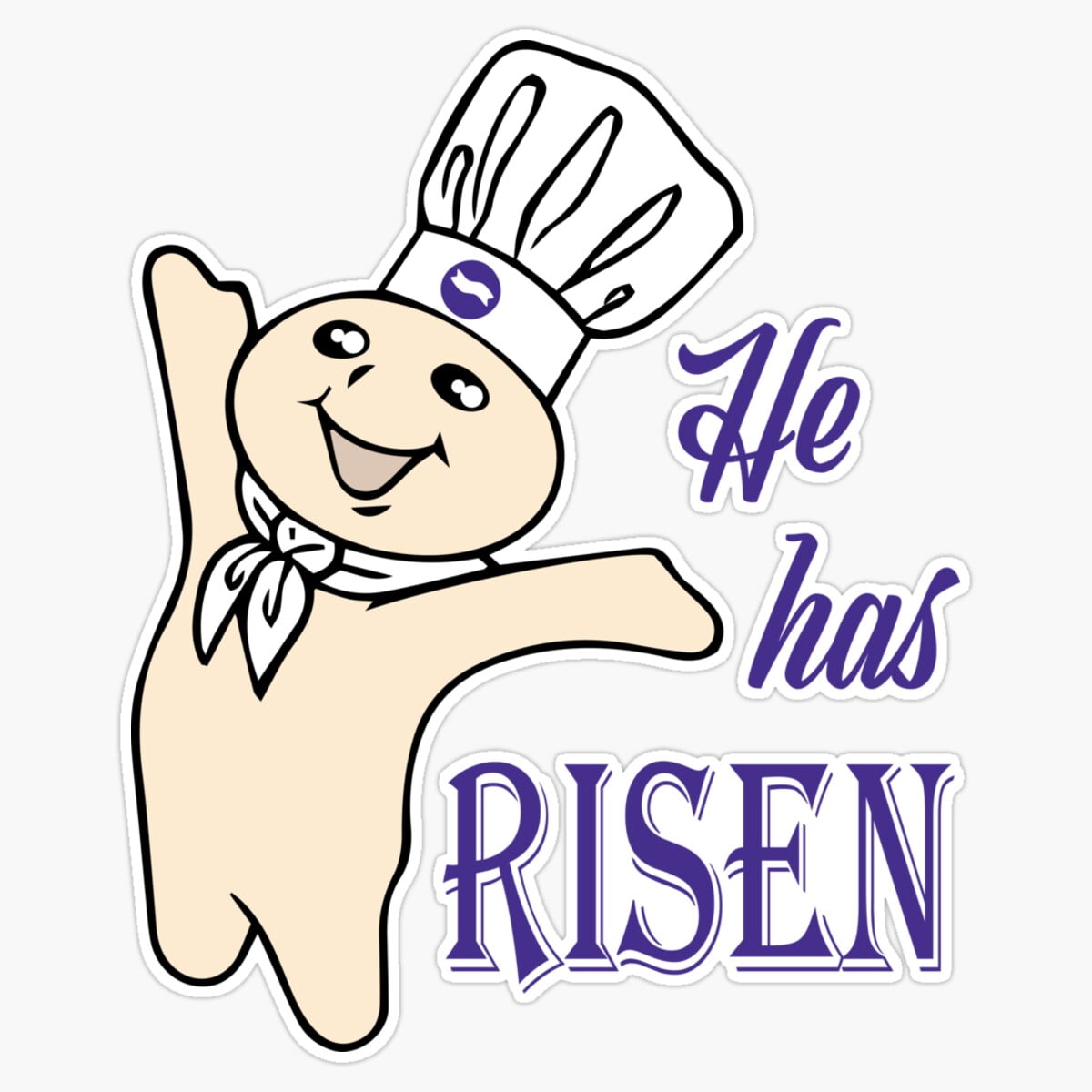 Maneki He Hes Risen Doughboy Pillsbury Purple Er, Phone Decal Water ...