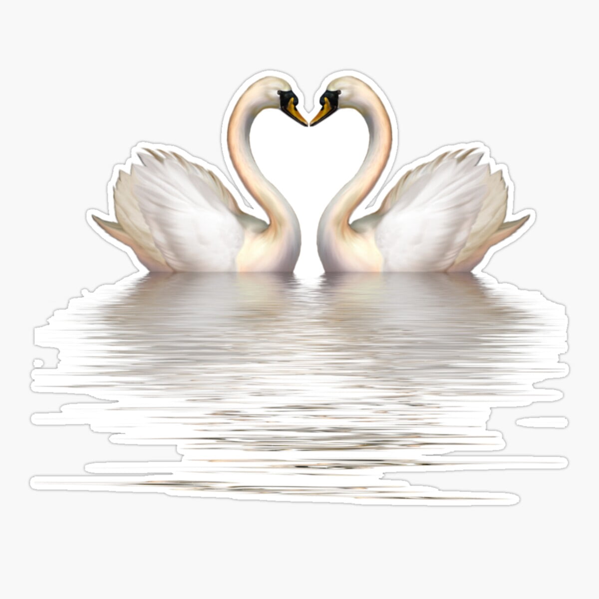 Maneki Heart Swans Er, Phone Decal Water Bottle Stickers Car Decals ...