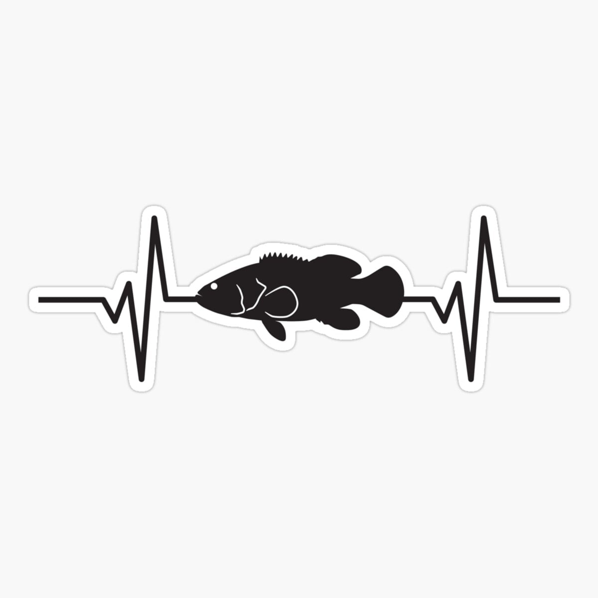 Maneki Heartbeat / Pulse - Goliath Grouper Silhouette Er, Phone Decal ...