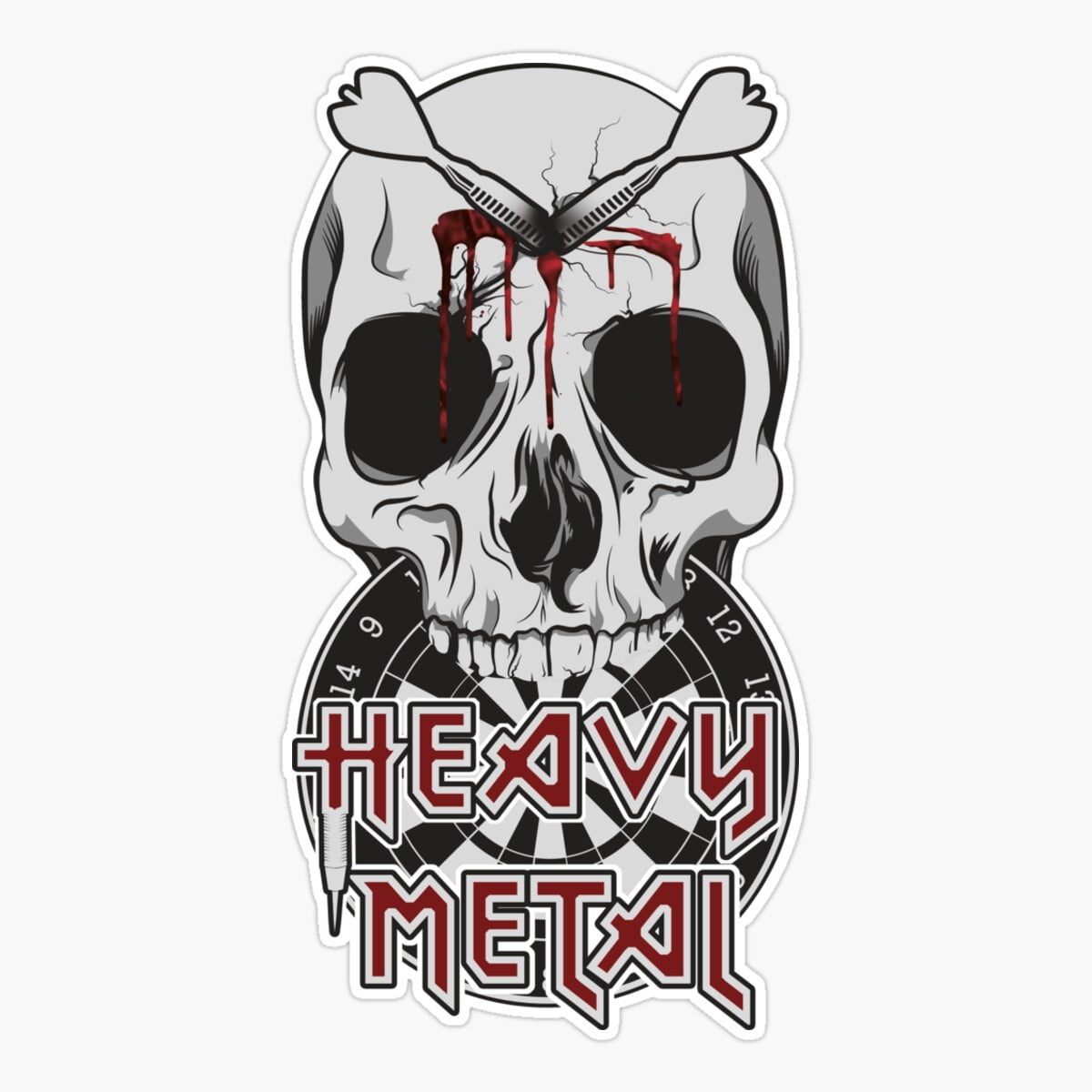 Maneki Heavy Metal Darts Skull Dartboard Er, Phone Decal Water Bottle ...