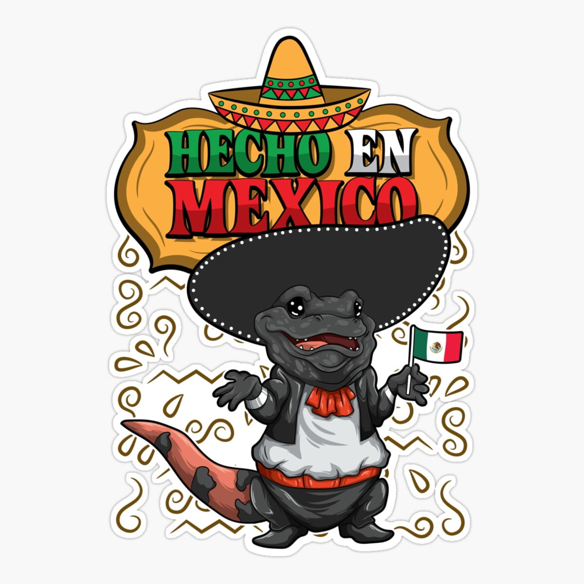 Maneki Hecho En Mexico - Gila Monster - Mexican Animals Sticker, Phone ...